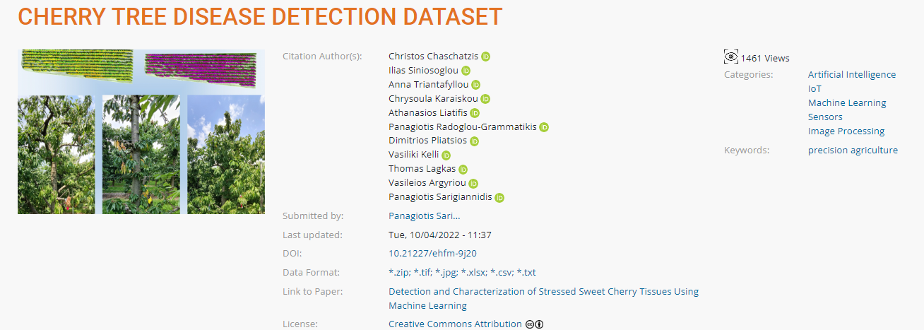 Cherry Tree Disease Detection Dataset Terminet