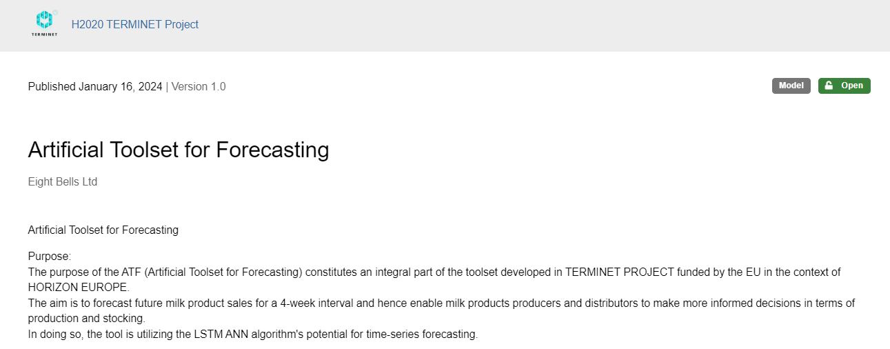 Artificial toolset for forecasting - TERMINET